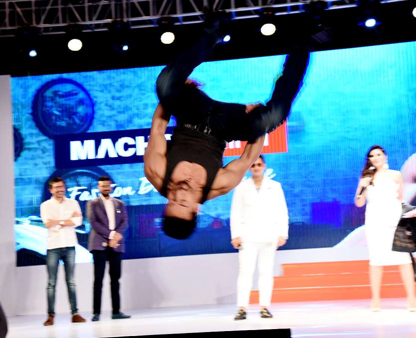 Tiger Shroff flaunts crazy moves skills MACHO HINT launch See Pictures